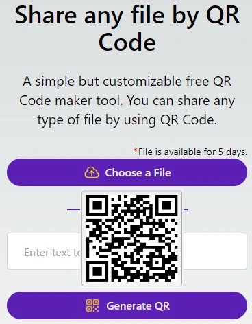 free QR code generator with file share